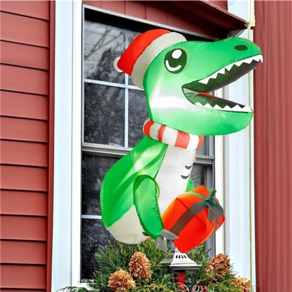 Holiday | 35 Ft Christmas Window Inflatable Dinosaur Blow Up Inflatable ...